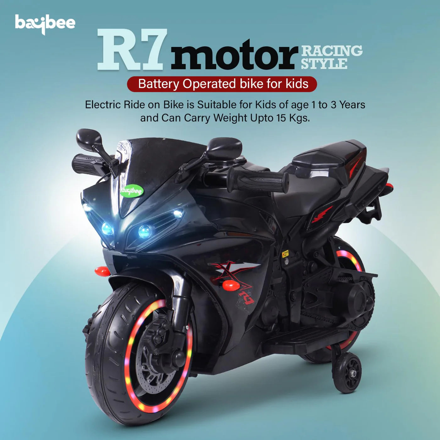 KIDZON R7 Kids Battery Operated Bike for Kids with Light & Music ...